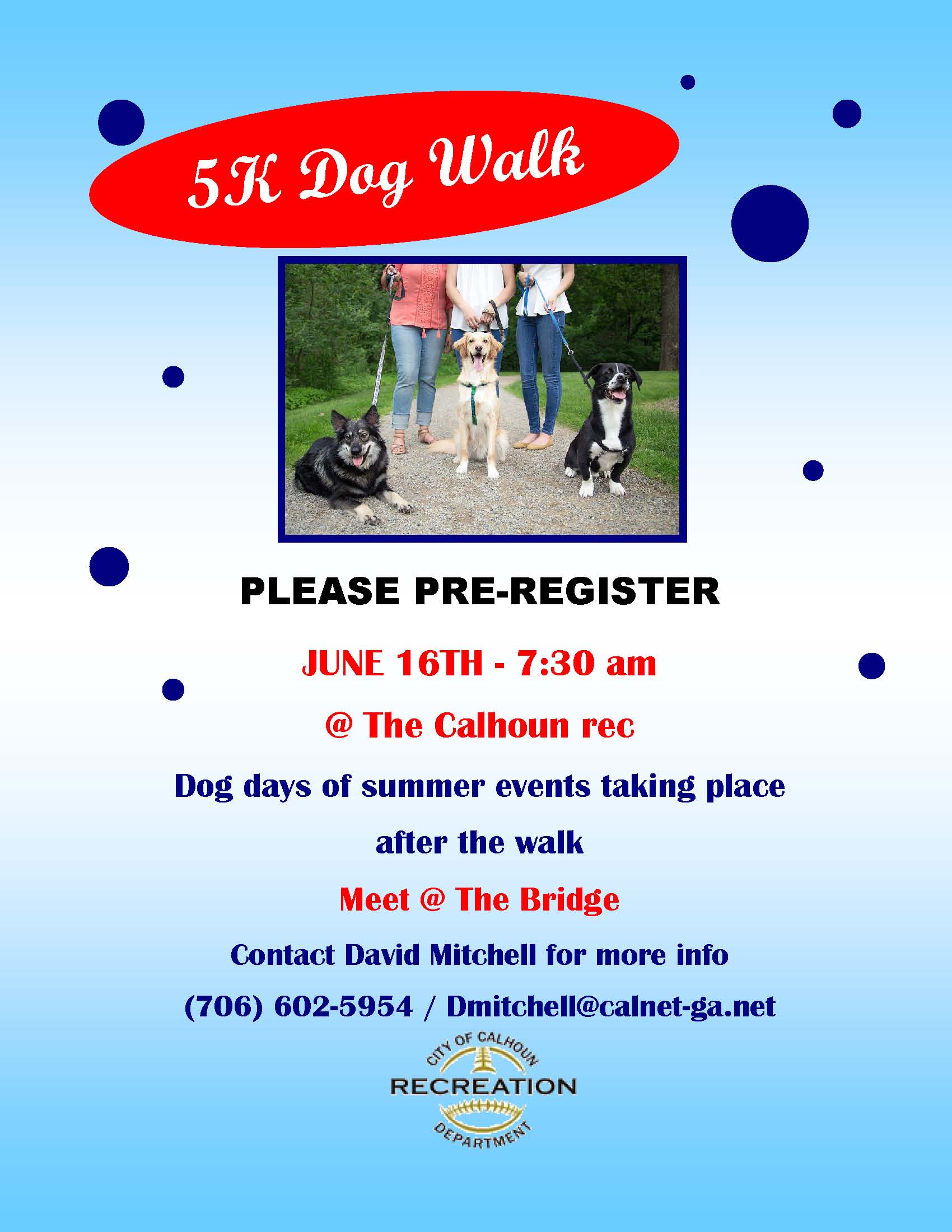 DD Walk Flyer | CITY OF CALHOUN RECREATION DEPARTMENT